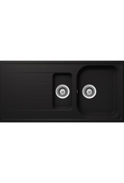 Schock Vıola D-150 Tezgah Üstü 1.5 Gözlü 100 cm Granit Nero Evye