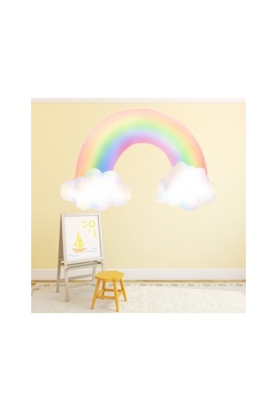 Fec Reklam Gökkuşağı ve Bulutlar Çocuk Odası Duvar Sticker