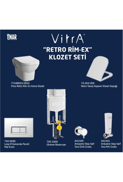 Vitra Retro Rim-Ex Asma Klozet Seti Vitra Retro Rim-Ex Asma Klozet Seti