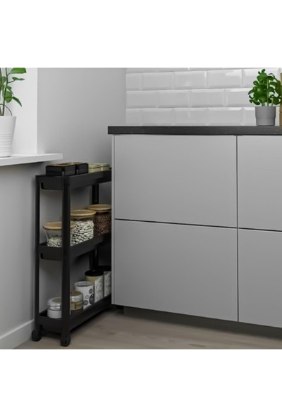 Hometarz Tekerlekli 3 Katlı Raf Ünitesi Banyo Mutfak Düzenleyici Organizer Hometarz Tekerlekli 3 Katlı Raf Ünitesi Banyo Mutfak Düzenleyici Organizer