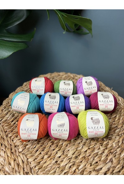 Gazzal Baby Cotton- Punch / Amigurumi /nakış Iplik Seti 10'lu Şeker -Set-2 Gazzal Baby Cotton- Punch / Amigurumi /nakış Iplik Seti 10'lu Şeker -Set-2