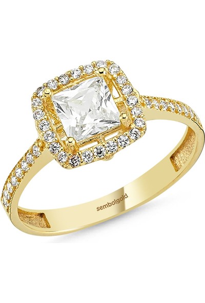 Sembol Gold Baget Sarı Altın Tektaş Yüzük 0.80 Karat Sembol Gold Baget Sarı Altın Tektaş Yüzük 0.80 Karat