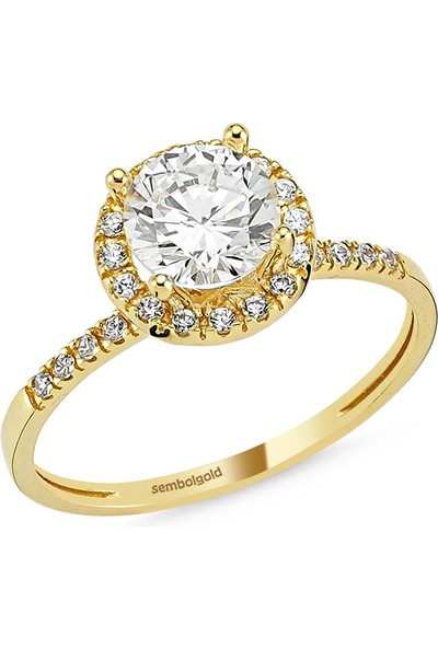 Sembol Gold Sarı Altın Tektaş Yüzük 1.00 Karat Sembol Gold Sarı Altın Tektaş Yüzük 1.00 Karat