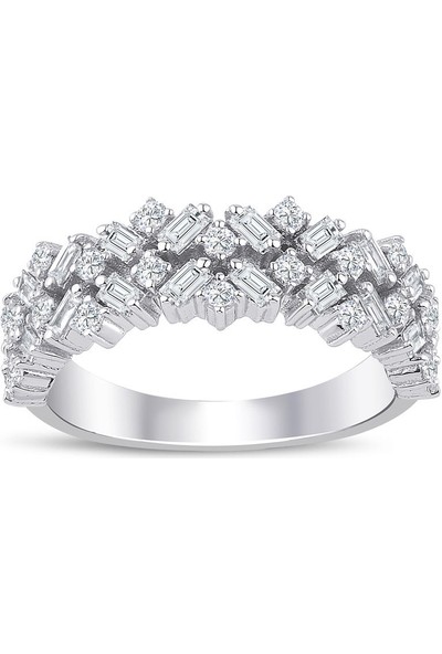 Pırlanta Merkezi 0.85 Ct. Pırlanta Yarımtur Baget Yüzük