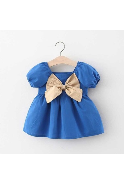 SUM211 Mavi Balon Kol Elbise