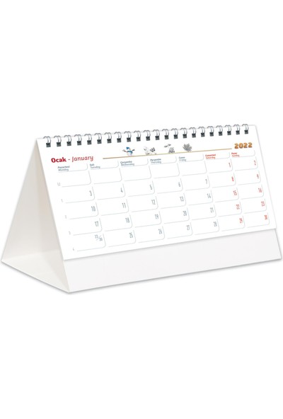 Sticker Art 2022 Gravürler Piramit Masaüstü Takvim 21 x 17 cm