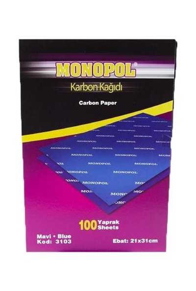 Monopol Karbon Kağıdı Monopol Karbon Kağıdı Mavi Renk 10 Adet Monopol Karbon Kağıdı Monopol Karbon Kağıdı Mavi Renk 10 Adet