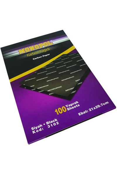 Monopol Karbon Kağıdı Monopol Karbon Kağıdı Siyah Renk 20 Adet Monopol Karbon Kağıdı Monopol Karbon Kağıdı Siyah Renk 20 Adet