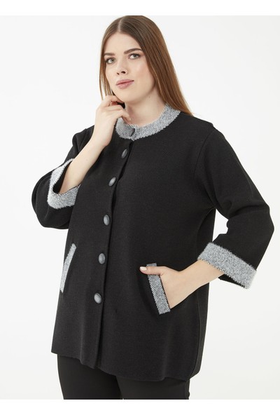 Selen Bisiklet Yaka Düz Siyah Kadın Hırka Selen Bisiklet Yaka Düz Siyah Kadın Hırka