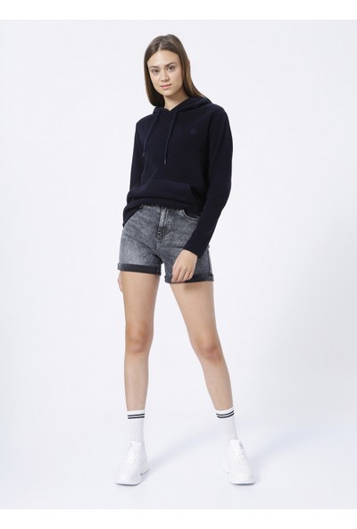 Aeropostale KDSY113 Yüksek Bel Standart Düz Antrasit Kadın Şort