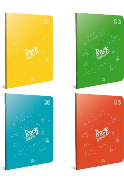 Gıpta Back A4 100 Yaprak Plastik Kapak Dikişli Defter Kareli 4 Adet