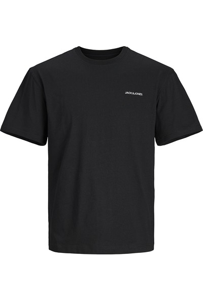 Jack & Jones O Yaka Relaxed Düz Siyah Erkek T-Shirt