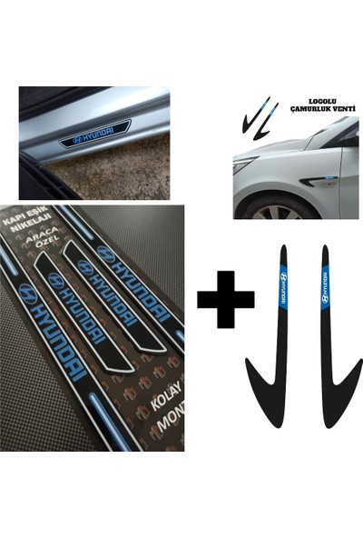 Aksefuar Lazer Hyundai Accent Admire Kapı Eşiği + Logolu Çamurluk Venti Set Aksefuar Lazer Hyundai Accent Admire Kapı Eşiği + Logolu Çamurluk Venti Set