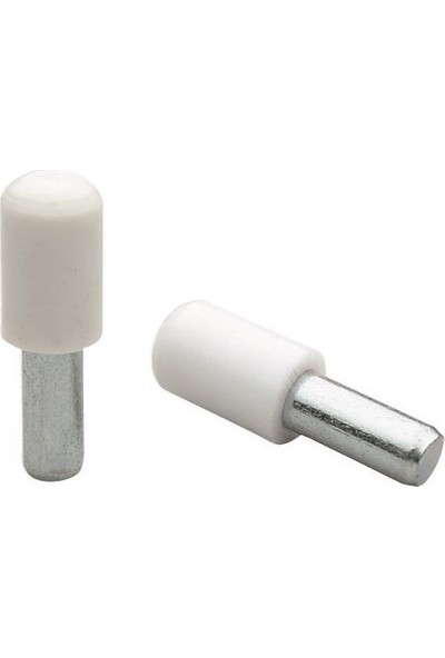 Pvc Burada - Plastik Başlı Metal Raf Pimi Beyaz 24 Adet