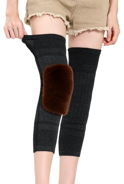 Gogoo Yeni Sonbahar ve Kış Artı Kadife Kalın Kaşmir Dizlikler-Siyah (Yurt Dışından)