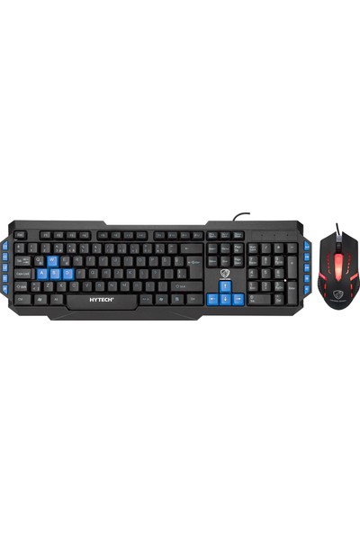 Hytech Hyk-46 Gamy Combo Siyah USB Mavi Tuşlu Q Gaming Oyuncu Klavye + Mouse Set Hytech Hyk-46 Gamy Combo Siyah USB Mavi Tuşlu Q Gaming Oyuncu Klavye + Mouse Set