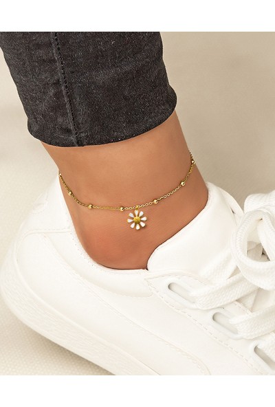 Papatya Silver 925 Ayar Gümüş Papatya Figürlü Halhal Papatya Silver 925 Ayar Gümüş Papatya Figürlü Halhal