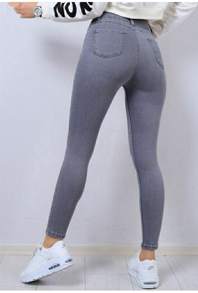 Rengamoda Likralı Yüksek Bel Jean Pantolon