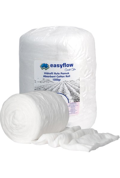 Easyflow Pamuk - Hidrofil Pamuk 1. Kalitede Rulo Halinde 1000 gr Easyflow Pamuk - Hidrofil Pamuk 1. Kalitede Rulo Halinde 1000 gr