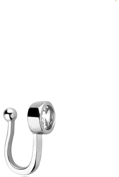 Chavin Bayan Taşlı Silver Burun Piercing Hızma Halka Küpe EP36BY