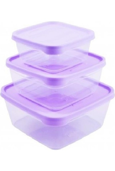 Tvet Saklama Kabı 3 Lü Kare Set 0.6-1.2-2 Litre T39211