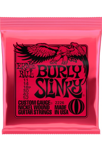 Ernie Ball 2226 Burly Slinky Nickel Wound Electric Guitar Strings Elektro Gitar Teli 011-52 Ernie Ball 2226 Burly Slinky Nickel Wound Electric Guitar Strings Elektro Gitar Teli 011-52