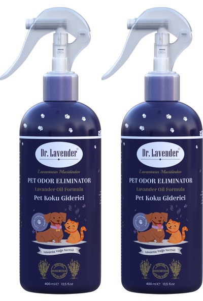 Dr. Lavender Kedi Köpek Koku Giderici Bitkisel Lavanta 2'li 400 ml Köpek Koku Giderici Sprey Dr. Lavender Kedi Köpek Koku Giderici Bitkisel Lavanta 2'li 400 ml Köpek Koku Giderici Sprey