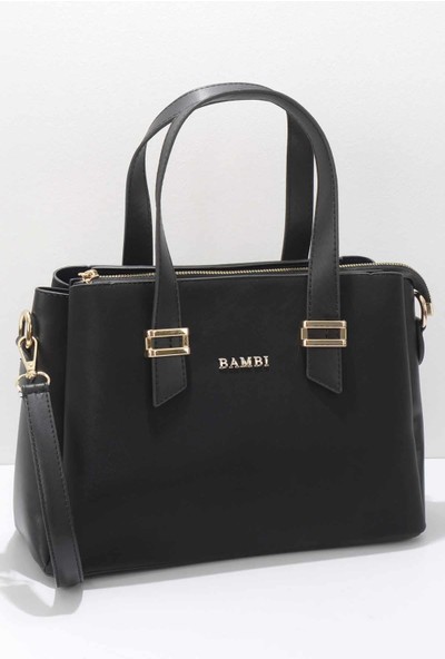 Bambi Siyah Çizgili Kadın El Çantası C068642511