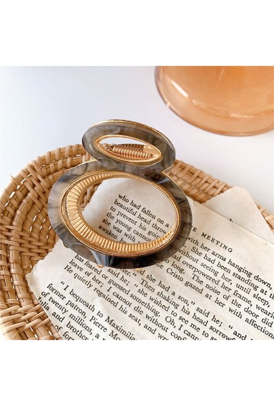 Somuch So Mcuh Özel Seri Metal Üstü Kemik Mandal Toka Mermer Desenli