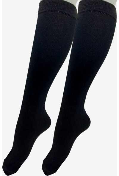 Shocks Kadın Siyah Organik Pamuk Dizaltı Çorap