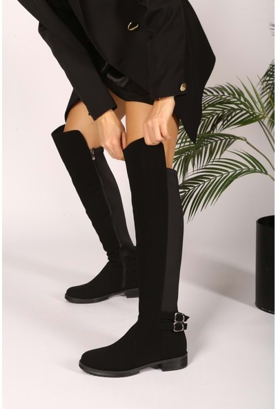 Shoeberry Kadin Siyah Süet Günlük Streçli Çizme Shoeberry Kadin Siyah Süet Günlük Streçli Çizme