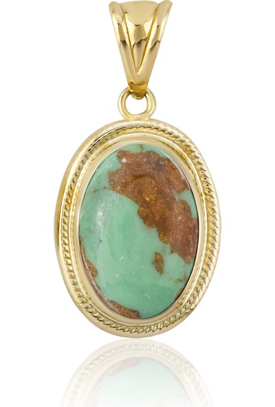 BigGold Altın Burma Desenli Firuze Kolye BigGold Altın Burma Desenli Firuze Kolye