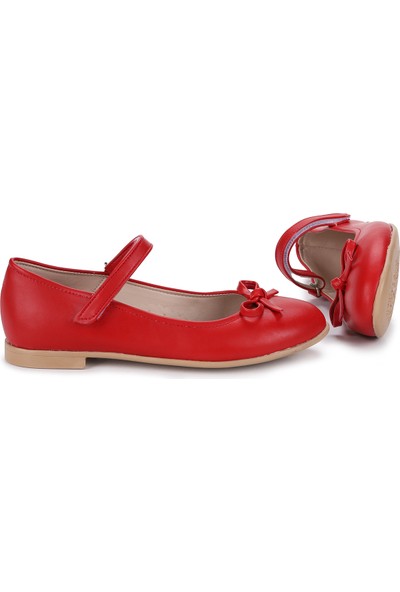 Kiko Kids Pmk 503 Cilt Bıyık Fiyonklu Kız Çocuk Babet Ayakkabı