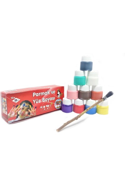 Red Rose Parmak ve Yüz Boya Seti 25ML 10 Renk Red Rose Parmak ve Yüz Boya Seti 25ML 10 Renk