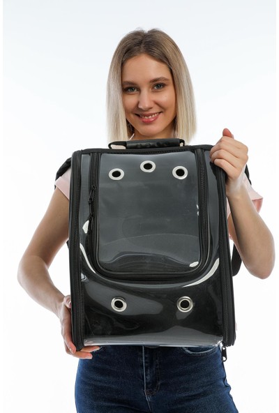 Monnhein Siyah Kedi Taşıma Çantası Evcil Hayvan Taşıma Çantası Kedi Seyahat Sırt Çantası Büyük Boy Seyahat Kedi Taşıma Çantası