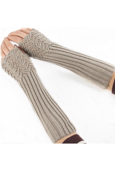 Gentisy Kadın Sonbahar/ Kış Örme Yarım Parmak Yün Eldiven (Yurt Dışından)