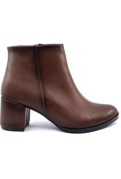 Ayakkabımood Gizzah Kahverengi 6 cm Topuklu Bayan Bot