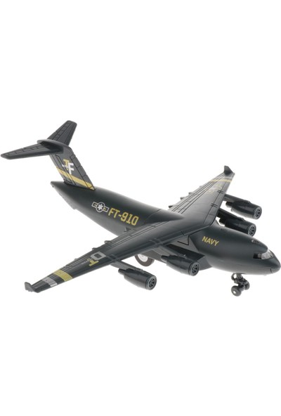 Mrç Kara Şahin Metal Çek Bırak Sesli ve Işıklı Uçak