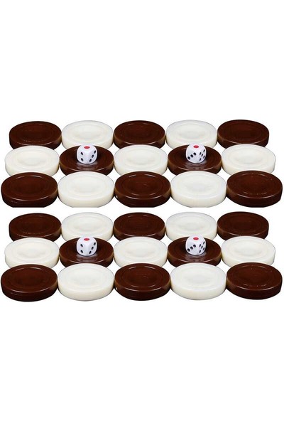 Miajima Polyester Tavla Pulu Kahverengi Beyaz Büyük Boy