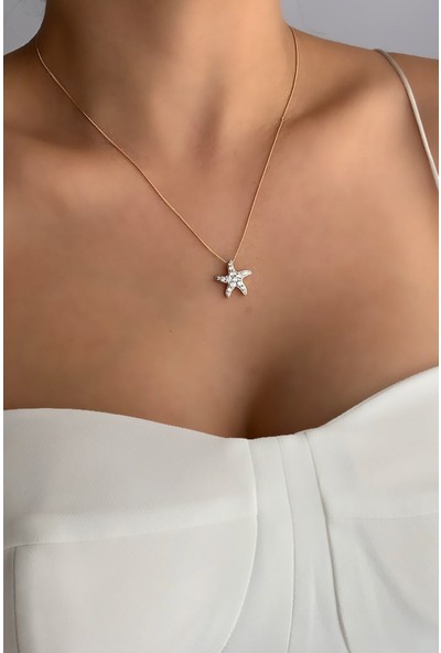 ÇLK Accessories Özel Seri Zirkon Taş Deniz Yıldız Kolye TRKOLYE5773 B36503 ÇLK Accessories Özel Seri Zirkon Taş Deniz Yıldız Kolye TRKOLYE5773 B36503