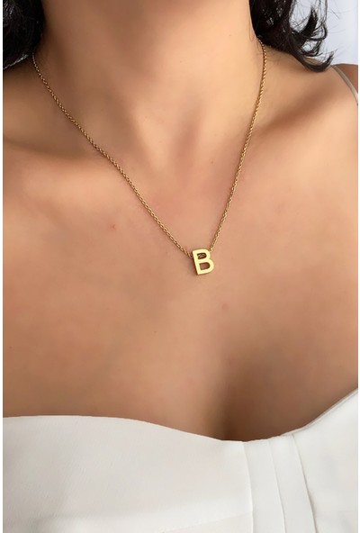 ÇLK Accessories Çelik B Harf Kolye Çlkkolyeb B34003