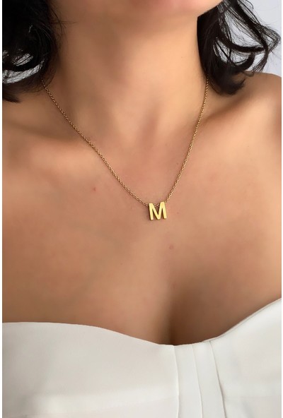 ÇLK Accessories Çelik M Harf Kolye Çlkkolyem B34003