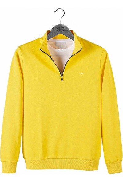 Yuka Sarı - Erkek Yeni Sezon Yarım Fermuar Sweatshirt Yuka Sarı - Erkek Yeni Sezon Yarım Fermuar Sweatshirt