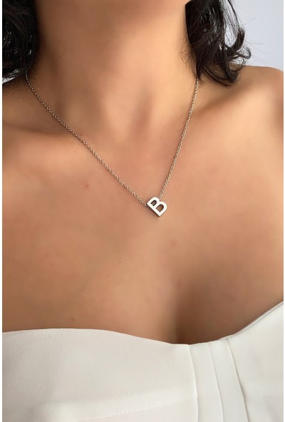 ÇLK Accessories Çelik B Harf Kolye Çlkkolyeb B34003