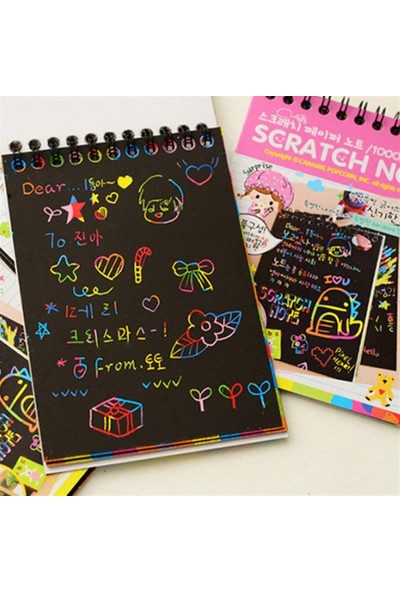 FKM Sihirli Defter Siyah Yapraklı Defter A4 Ahşap Kalem ile Birlikte