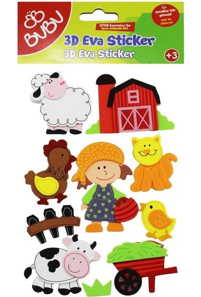 FKM Bubu 3D Eva Sticker Çiftlik Hayvanları Yapışkanlı Eva FKM Bubu 3D Eva Sticker Çiftlik Hayvanları Yapışkanlı Eva
