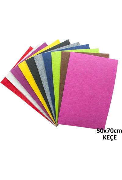 FKM 50X70 cm Keçe Tam Tabaka Büyük Boy 10 Adet Keçe 10'lu 10 Renk FKM 50X70 cm Keçe Tam Tabaka Büyük Boy 10 Adet Keçe 10'lu 10 Renk