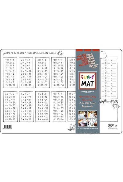 FKM Funny Mat 48X33CM Çarpım Tablosu Yaz Sil Boyama