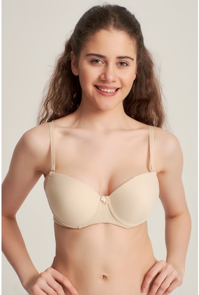 Pemilo Kadın Düz Desteksiz Dolgusuz Sütyen Ten