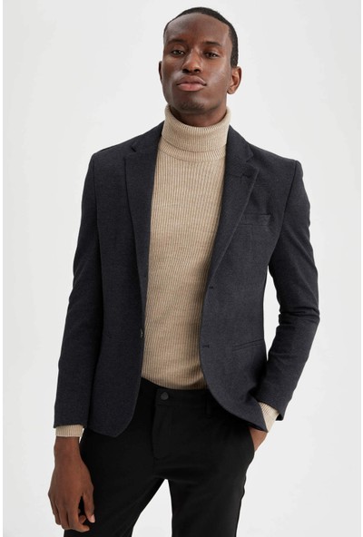DeFacto Slim Fit Dokulu Blazer Ceket N0503AZ21AU